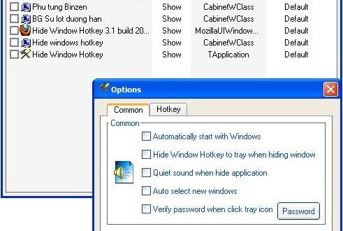Tải Hide Windows Hotkey - Phần mềm ẩn chương trình đang chạy