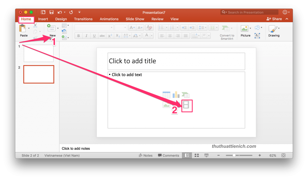 Cách chèn video, clip vào Powerpoint (2003-2010)