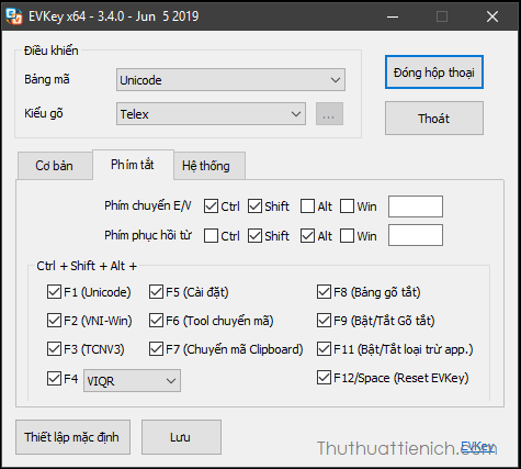 Tải EVKey - Phần mềm gõ tiếng Việt phát triển từ Unikey, nhiều nâng cấp