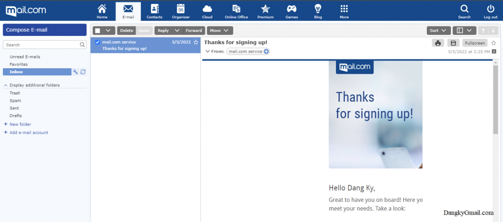 Đăng ký tạo email miễn phí đuôi @mail.com,@email.com,@workmail.com