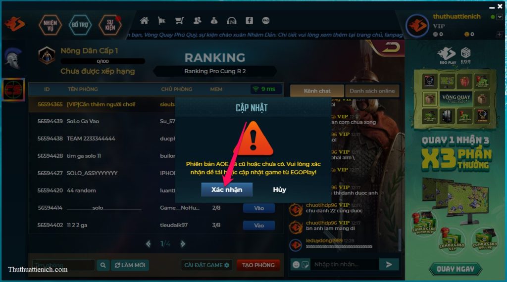 Cách chơi game đế chế AOE 1 online bằng phần mềm EGO Play