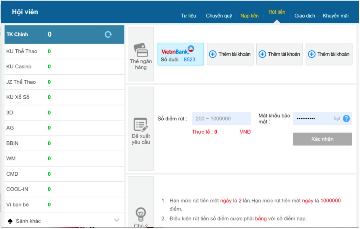 Rút tiền Ku 19 thành công ngay lần đầu tiên - Ku19.app